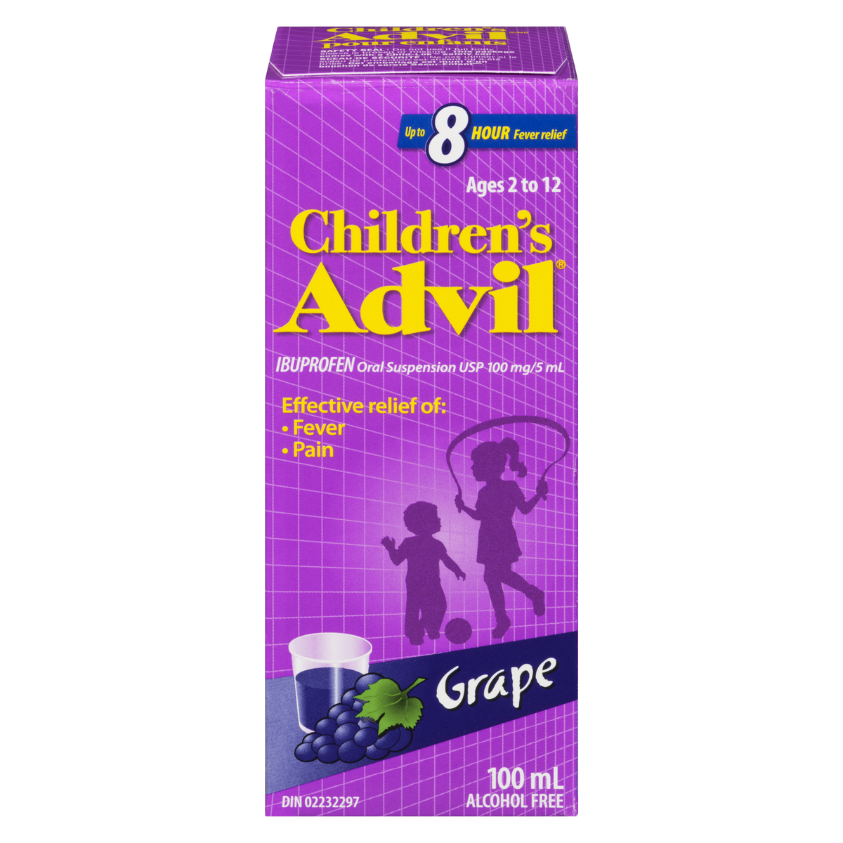 Advil Children's Fever and Pain Relief Ibuprofen Oral Suspension, Grap ...
