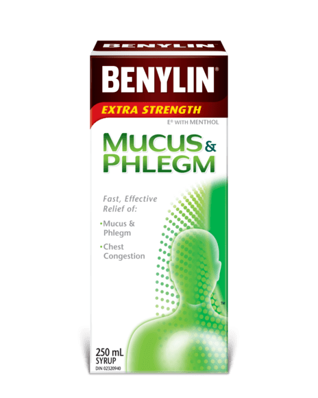 Benylin Mucus & Phlegm Extra Strength Syrup, 250 mL – Symington Pharmacy