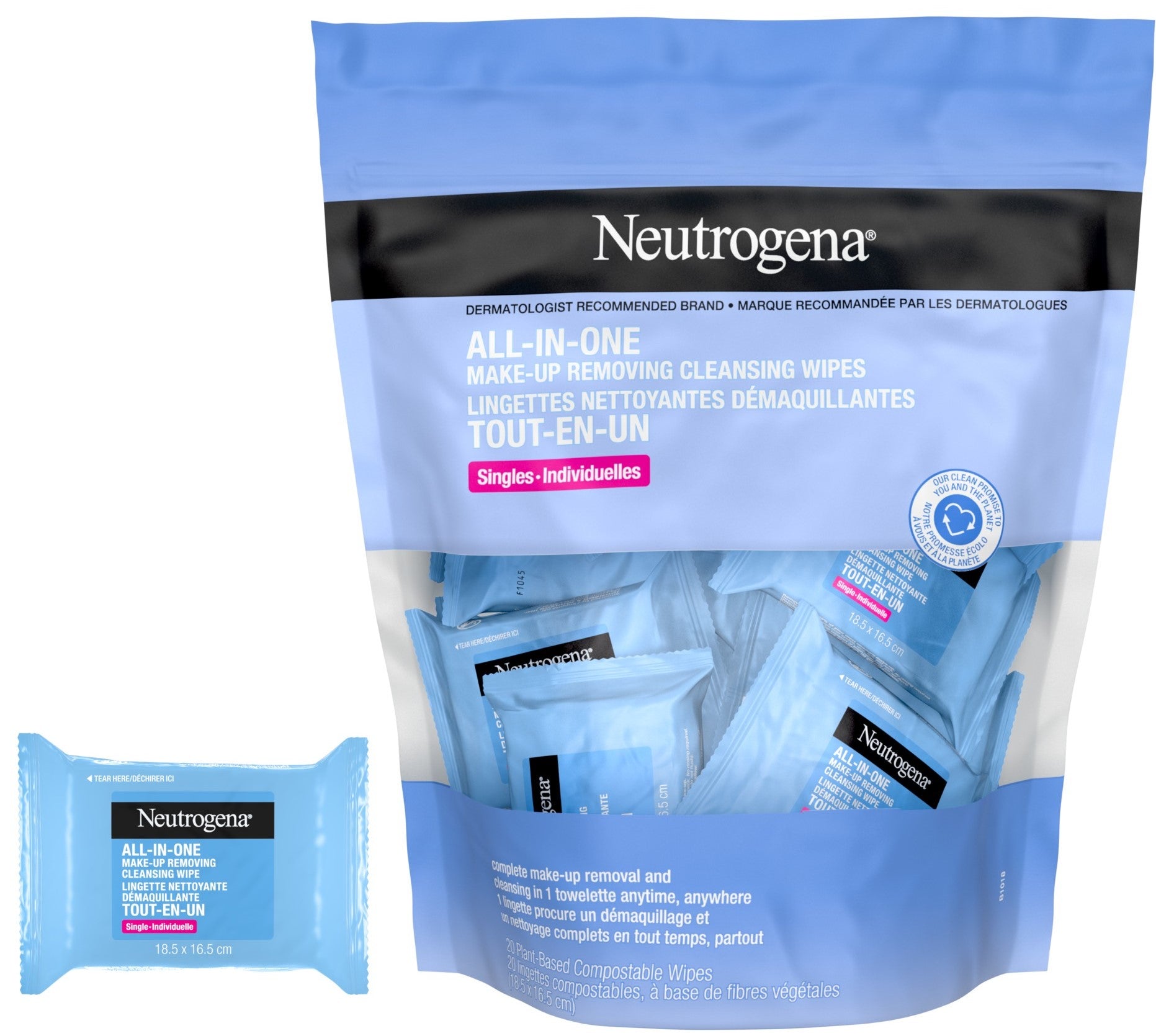 Neutrogena All-In-One Make-Up Removing Cleansing Wipes – 20 Wipes ...