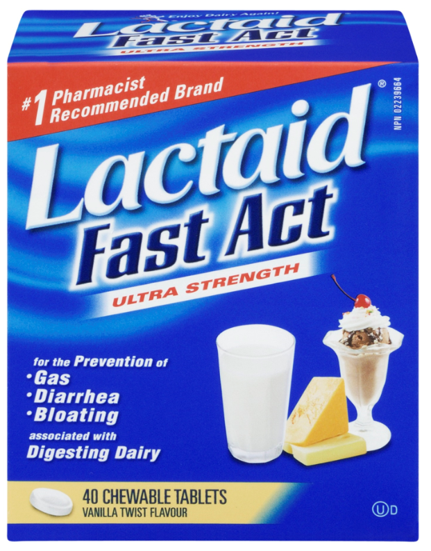 Lactaid Fast Act Ultra Strength Vanilla Twist Chewable Tablets, 40 ct ...