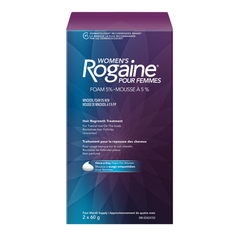 Rogaine Hair Growth Treatment for Women 5% Minoxidil Foam, 2 x 60 g ...