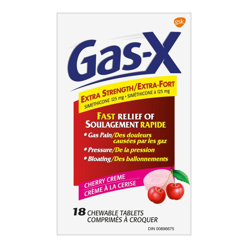 Gas-X Extra Strength Chewable Tablets Cherry Creme 125 mg – 18 ct ...