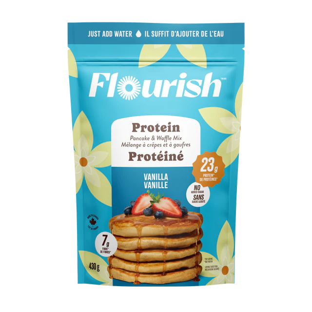 Flourish Vanilla Protein Pancake Mix - 430g – Symington Pharmacy