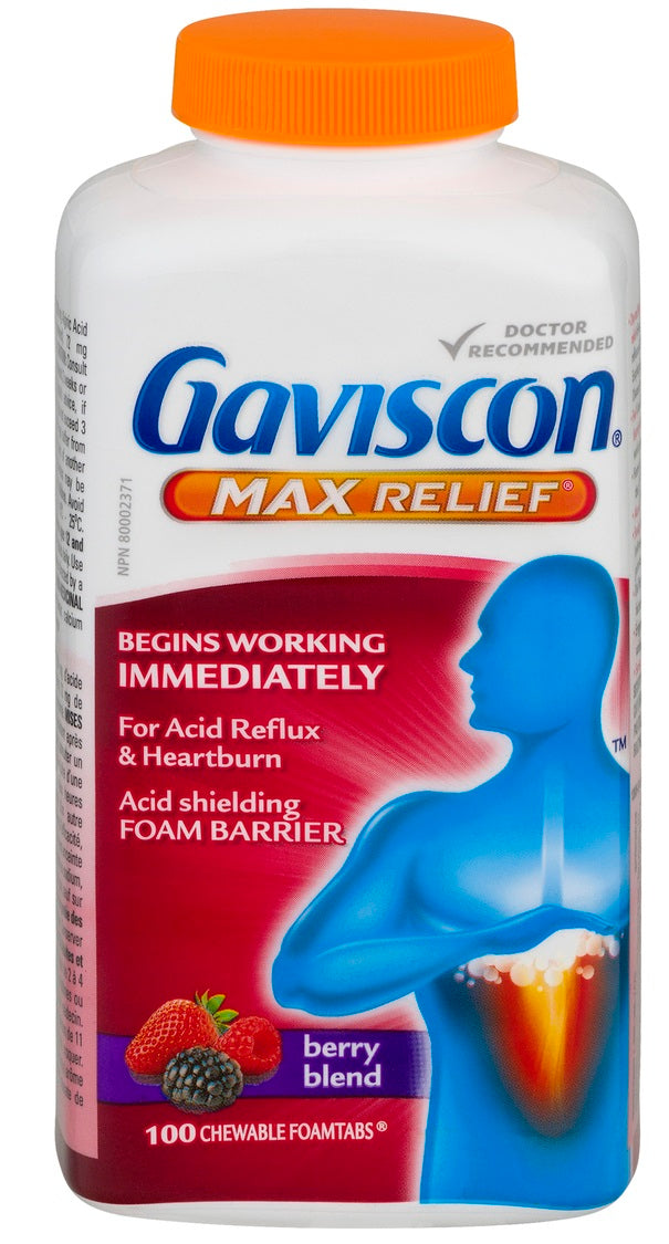 Gaviscon Max Relief, Berry Blend Chewable Foamtabs – 18 Count ...