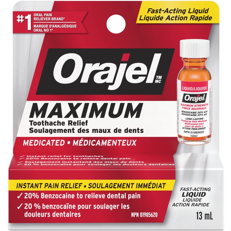 Orajel Maximum Toothache Relief Fast-Acting Liquid, 13 mL – Symington ...