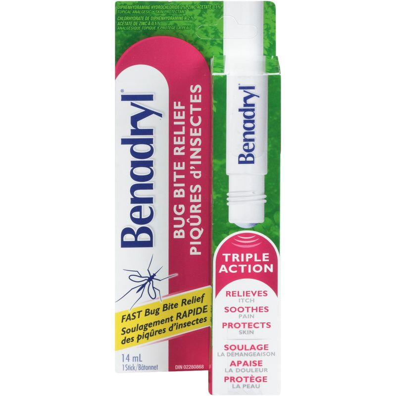 Benadryl Triple Action Bug Bite Relief Stick, 14 mL – Symington Pharmacy