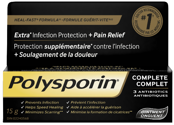 Polysporin Complete Antibiotic Ointment Heal-Fast Formula 15g ...