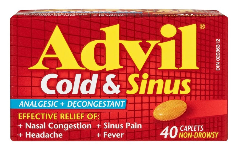 Advil Cold & Sinus Non-Drowsy – 40 Caplets – Symington Pharmacy