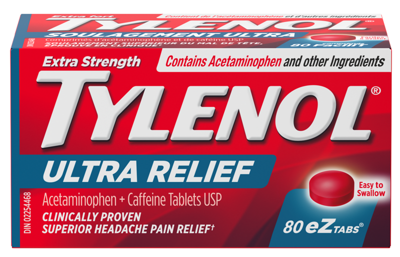 Tylenol Ultra Relief Tough on Headaches eZtabs, 80 Tablets – Symington ...
